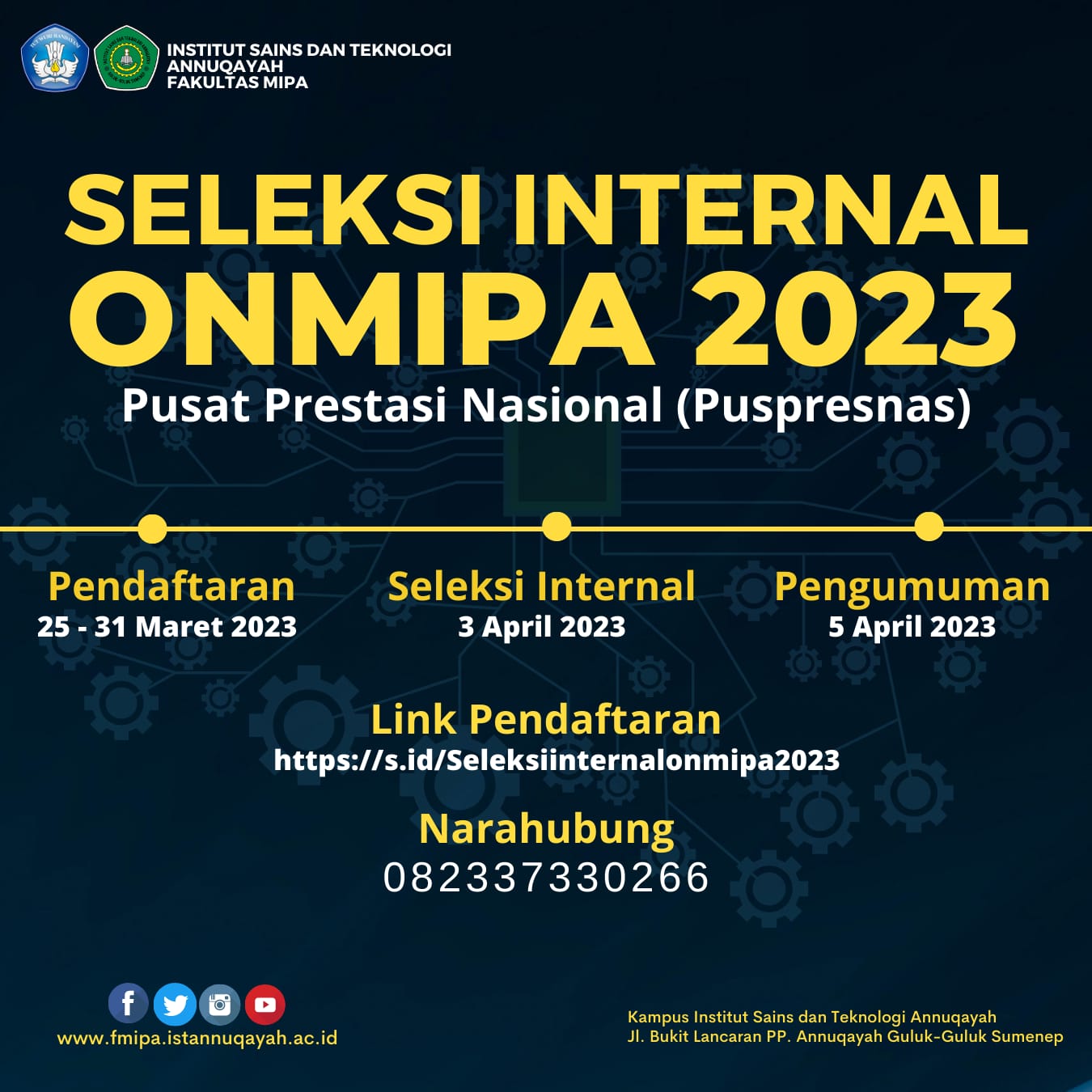 Seleksi Internal ONMIPA 2023 Fakultas MIPA